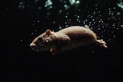 Free Download Chipmunk Swimming Underwater in Dark Water