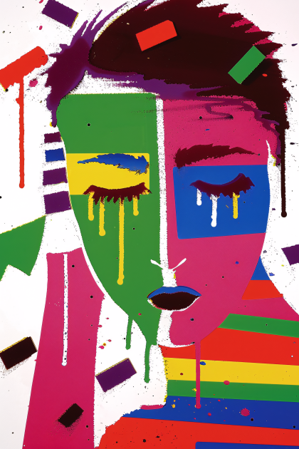 Free Download Abstract Colorful Face Portrait Digital Art