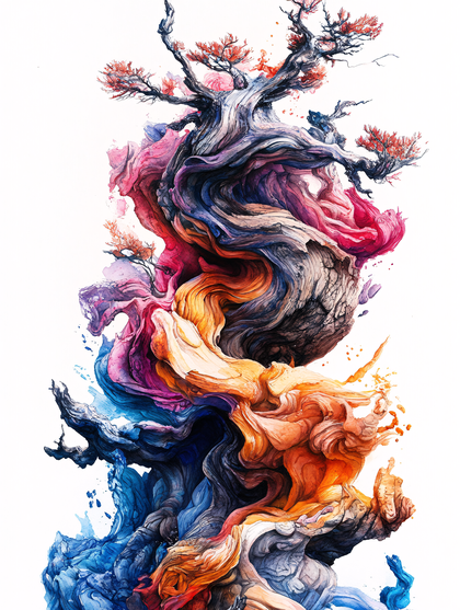 Free Download Abstract Colorful Tree Digital Artwork