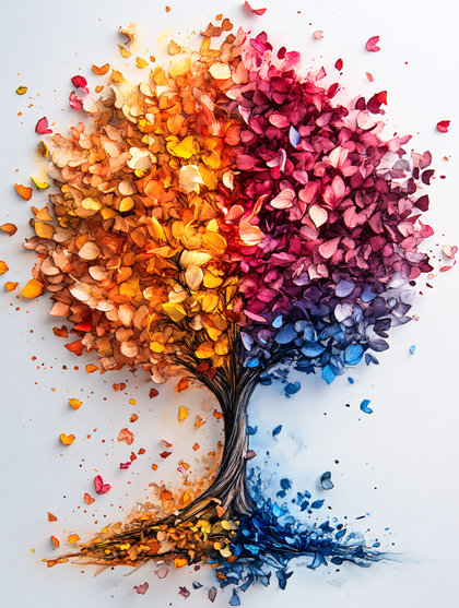 Free Download Abstract Tree with Colorful Leaves Digital Art