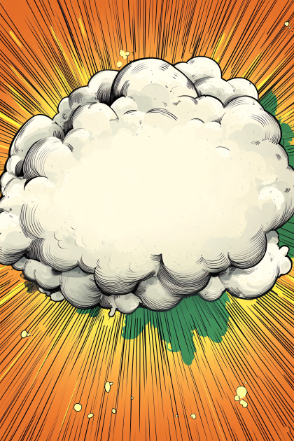 Free Download Comic Book Style Explosion Cloud with Radial Background