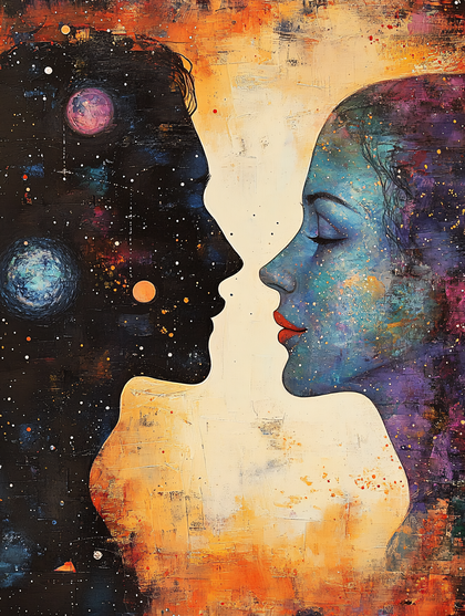 Free Download Cosmic Lovers Painting