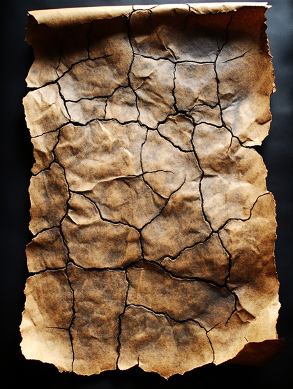 Free Download Cracked Brown Parchment Paper Texture on Black Background