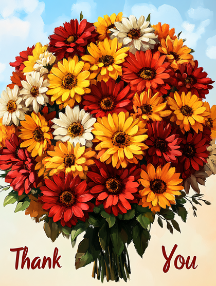 Free Download Daisy Bouquet: Thank You Card