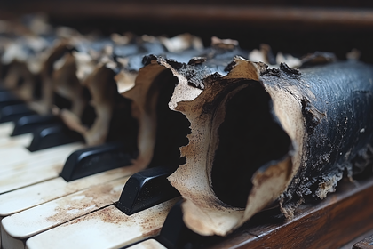 Free Download Damaged Piano Keys Texture Close-Up