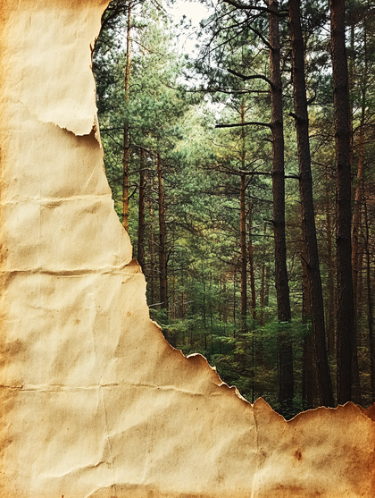 Free Download Forest Behind Torn Paper Texture