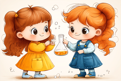 Free Download Kids Science Experiment with Beaker and Chemical, Cute ...