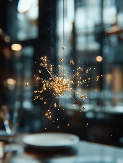 Free Download Elegant Golden Spiky Sphere Pendant Lamp Photo