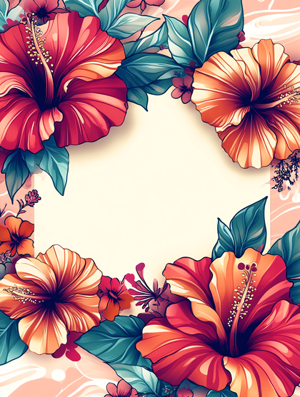 Free Download Hibiscus Floral Frame