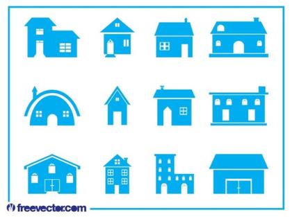 House Icon Set Free Vector