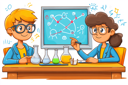 Free Download Cartoon Kids Conducting Science Experiment Vector ...