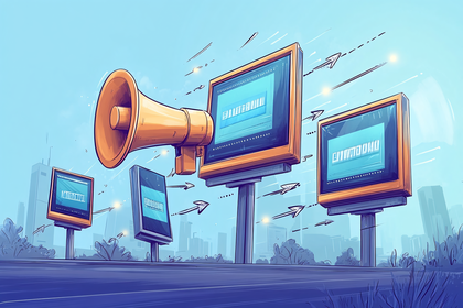 Free Download Modern City Billboard Promotion with Megaphone and Arrows