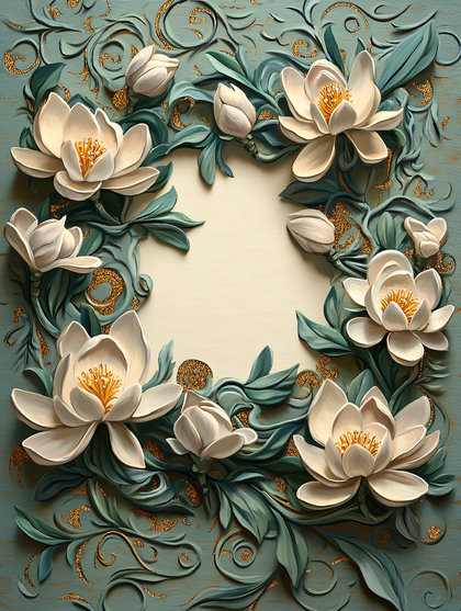 Free Download Magnolia Flower Frame