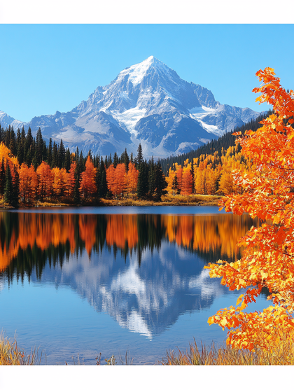 Free Download Autumn Mountain Lake Reflection