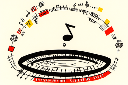 Free Download Abstract Musical Score Illustration