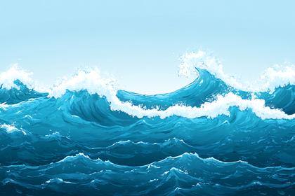 Free Download Illustration of Ocean Waves with Whitecaps