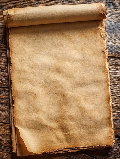 Free Download Blank Parchment Scroll on Rustic Wooden Background