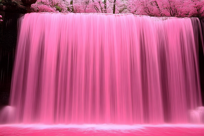 Free Download Pink Waterfall with Cherry Blossoms in Spring
