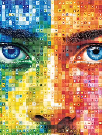 Free Download Pixelated Face Portrait with Mosaic Tile Effect