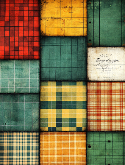 Free Download Vintage Plaid Patchwork Grid Background Texture