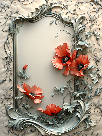 Free Download Decorative Poppy Frame