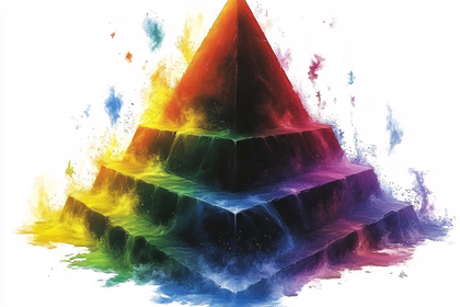 Free Download Rainbow Colored Step Pyramid Abstract Digital Art