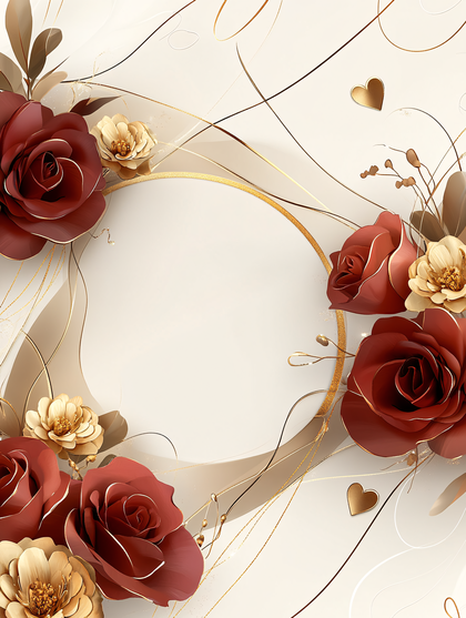 Free Download Elegant Red Rose Floral Frame