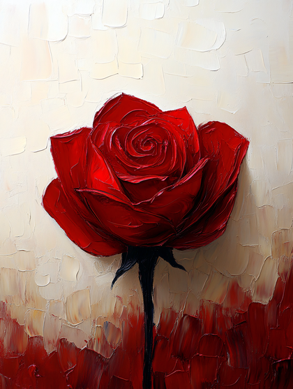 Free Download Red Rose Oil Painting on Canvas
