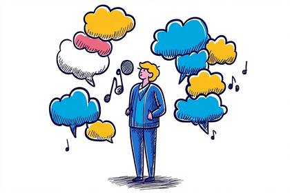 Free Download Singer Surrounded by Colorful Speech Bubbles ...