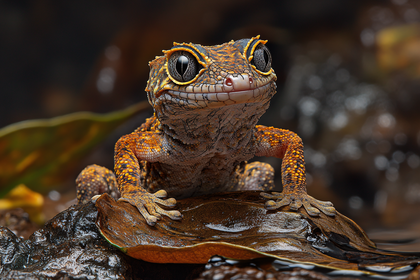 Free Download Close-up Portrait of a Smiling Leopard Gecko