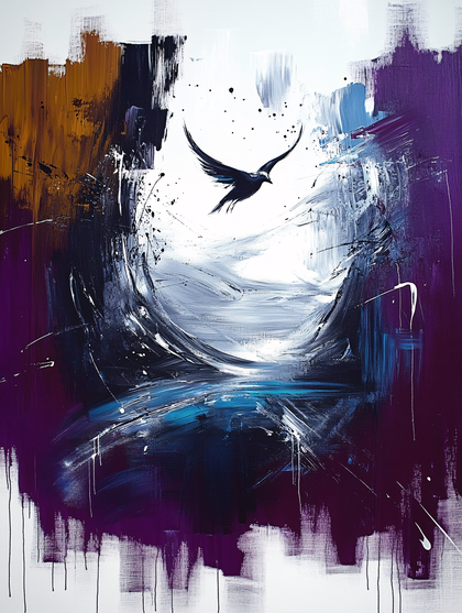 Free Download Abstract Painting of a Bird in Flight