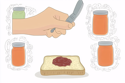 Free Download Spreading Jam on Toast Illustration