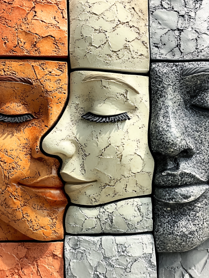 Free Download Stone Face Sculptures with Closed Eyes