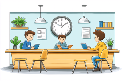 Free Download Cartoon Students Reading Books at School Desk Vector ...