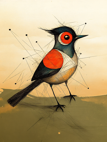 Free Download Stylized Bird Illustration with Bold Colors