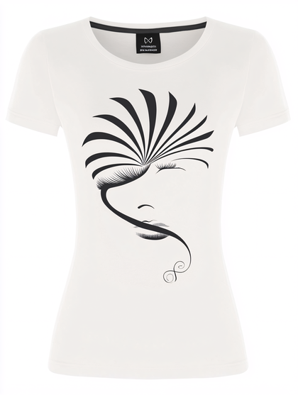 Free Download Black and White Stylized Face Graphic Tee Design