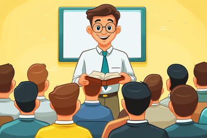 Free Download Teacher Giving Lesson to Students Vector Illustration