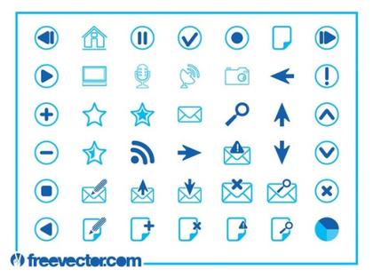 Tech Icon Set Free Vector