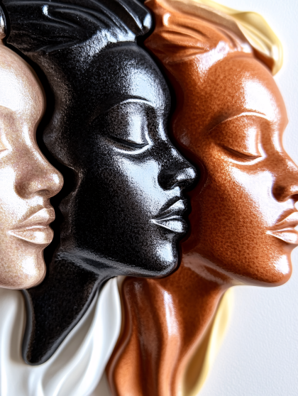 Free Download Sculpture of Three Diverse Faces