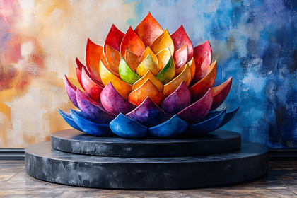 Free Download Rainbow Lotus Flower Sculpture