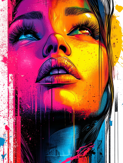 Free Download Vivid Colorful Abstract Face Portrait Digital Art