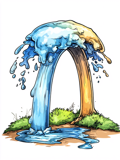 Free Download Cartoon Water Earth Arch Nature Illustration