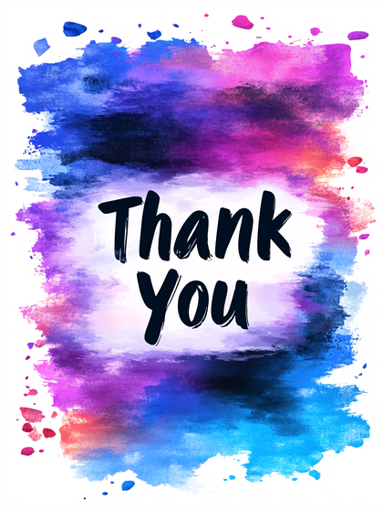 Free Download Beautiful Watercolor Abstract Background with Thank You