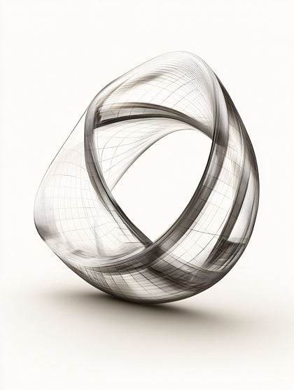 Free Download Abstract Wireframe Möbius Strip on White Background
